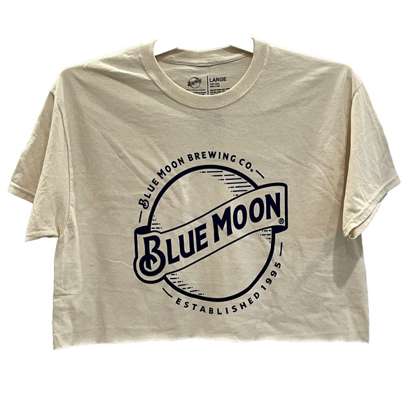 Blue Moon | Tops | Blue Moon Beer Womens Cropped Tshirt Size Large ...